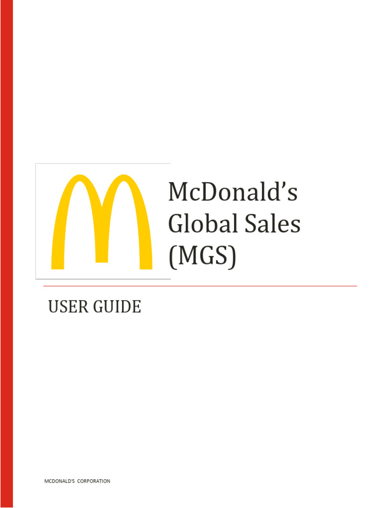McDonald's Global Sales User Guide | PDF | Login | Icon (Computing)