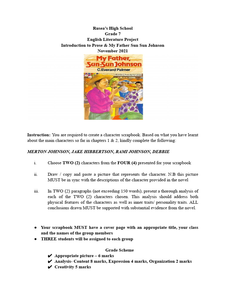 Grade 7 EB Project - Nov 2021 | PDF