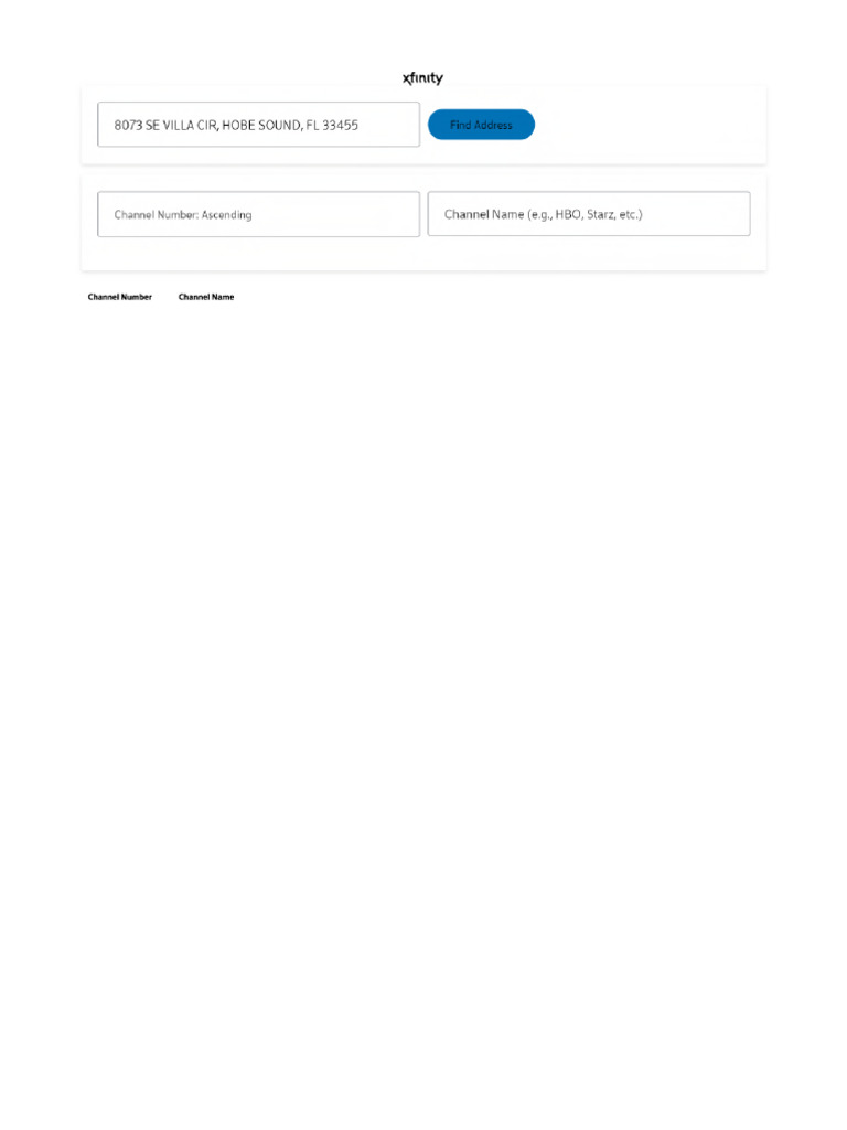 Xfinity TV Local Channel Line-Up | PDF