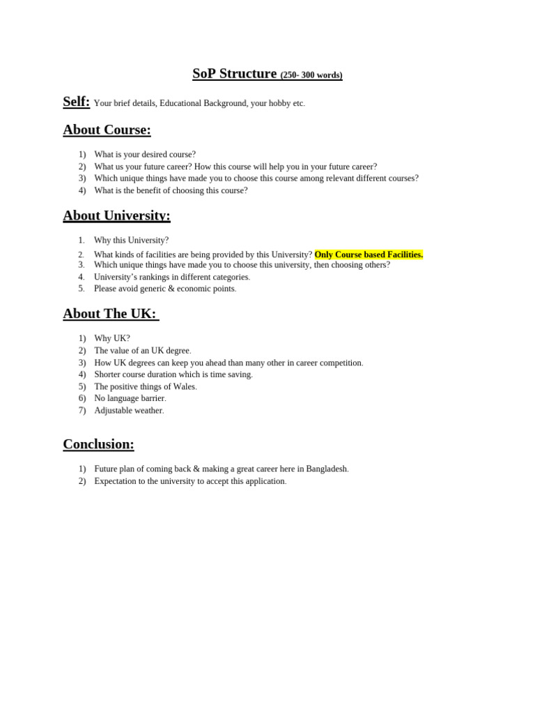 SoP Structure | PDF