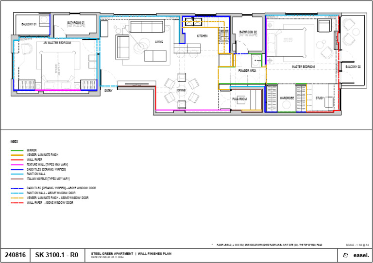 Steel Green Apartment Wall Finishes Plan | PDF | Bedroom | Buildings ...