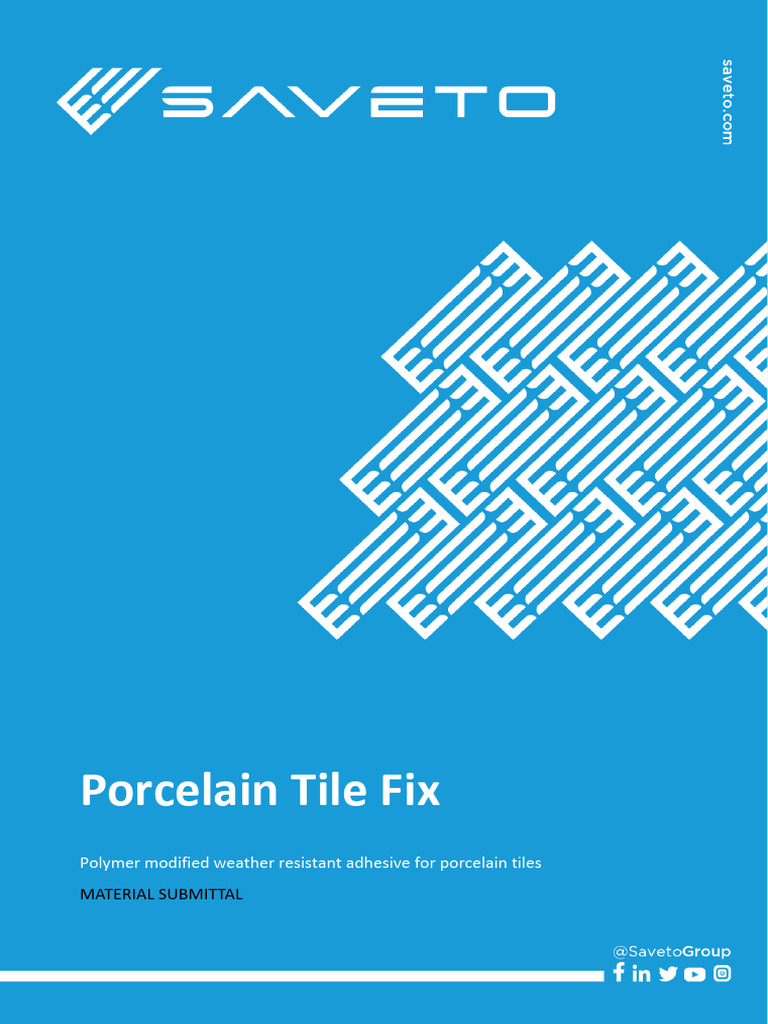 Saveto Material Submittal - Porcelain Tile Fix | PDF | Tile | Mortar ...