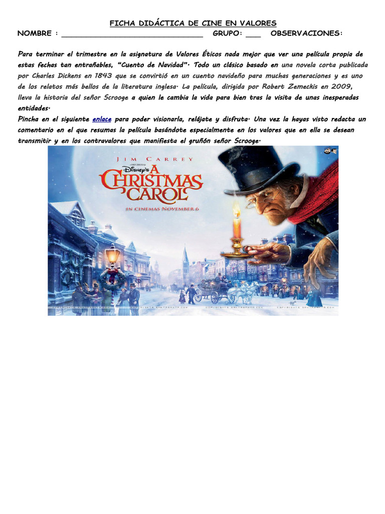 Ficha Didáctica Cuento de Navidad | PDF