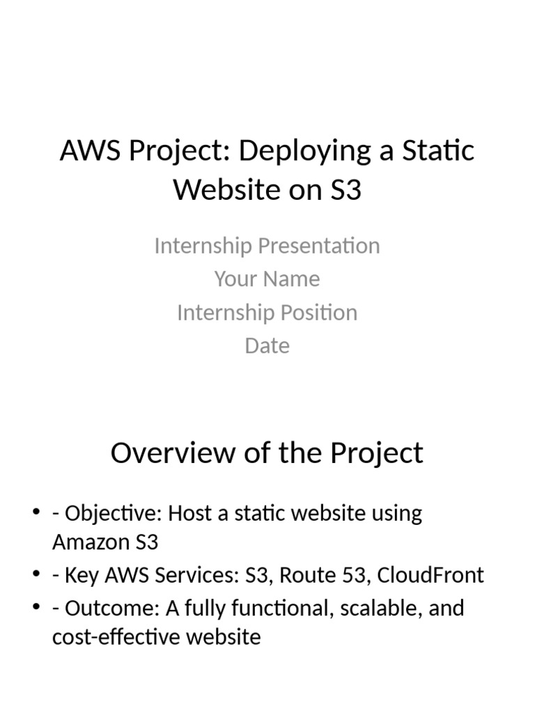 AWS_Project_Internship_Presentation | PDF