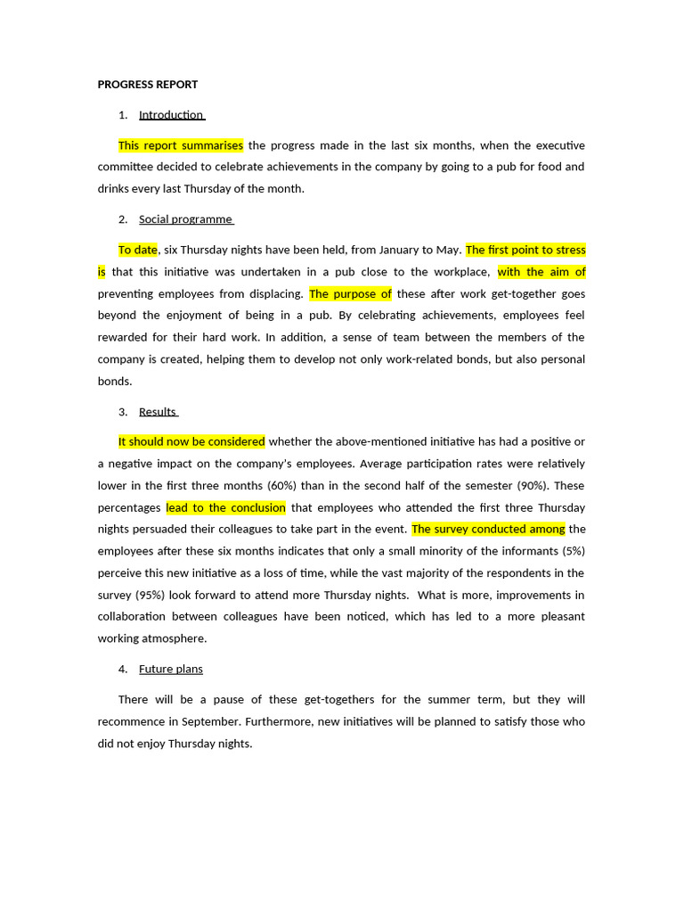 Progress report | PDF