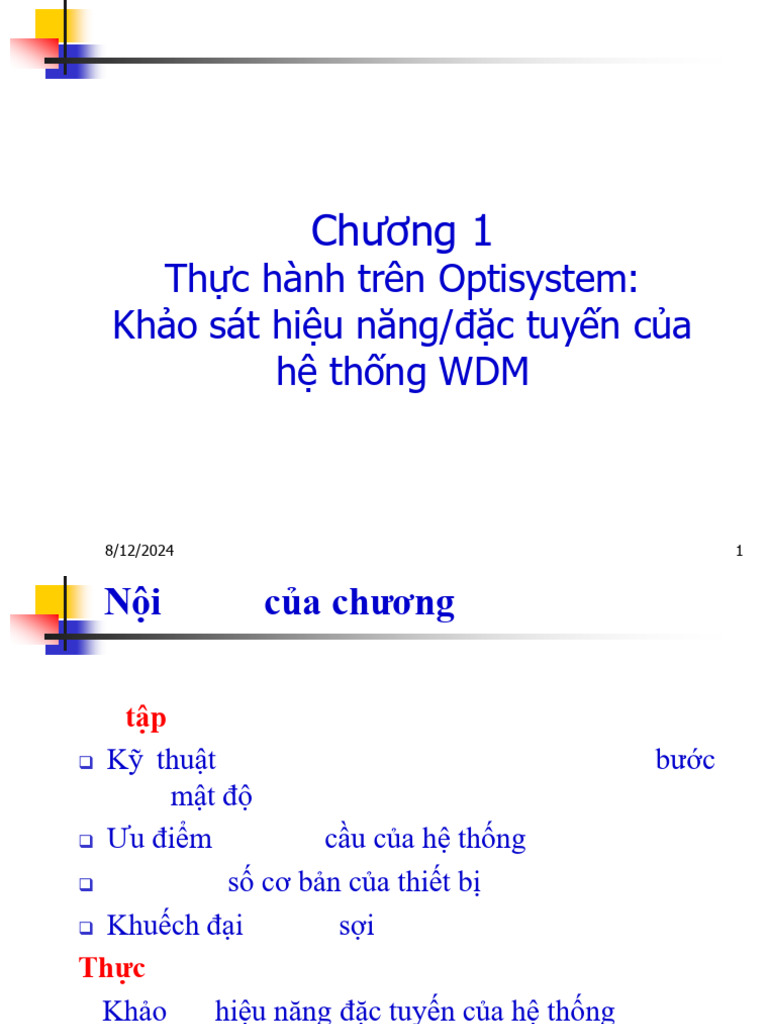 Chg1-Thực hành Optisystem-Phần 1 | PDF