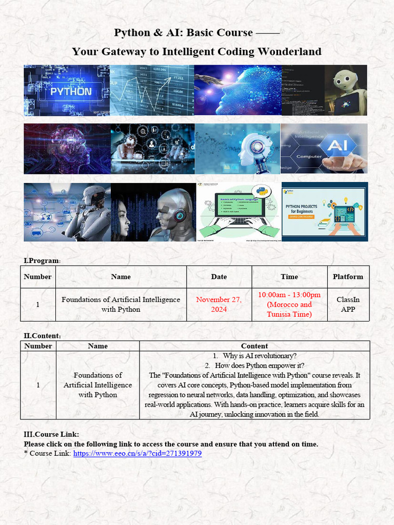Python & AI Morocco and Tunisia Time | PDF