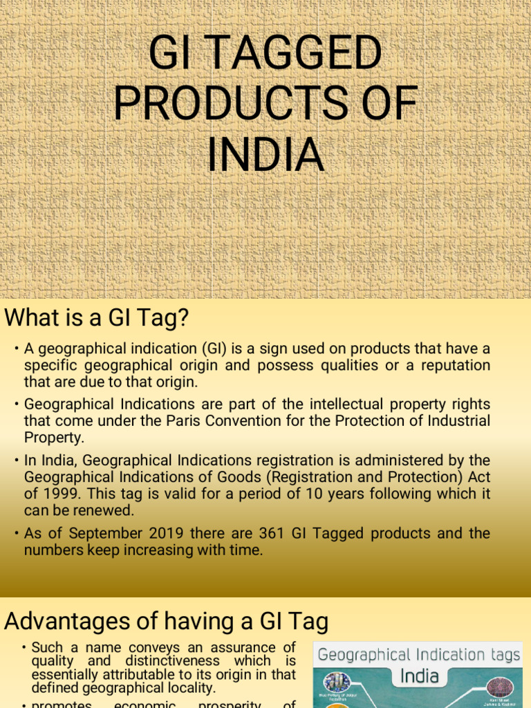 GI Tagged Products in India Explained | PDF | Foods