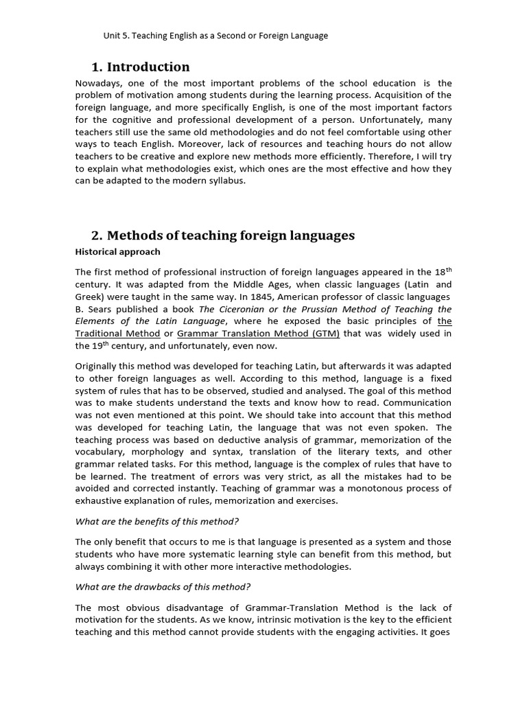Inglés II - Teaching Methodologies | PDF | Language Education | Learning