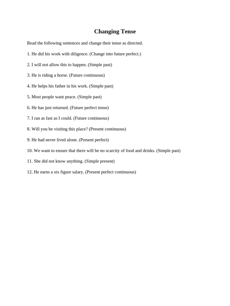 Changing Tense | PDF