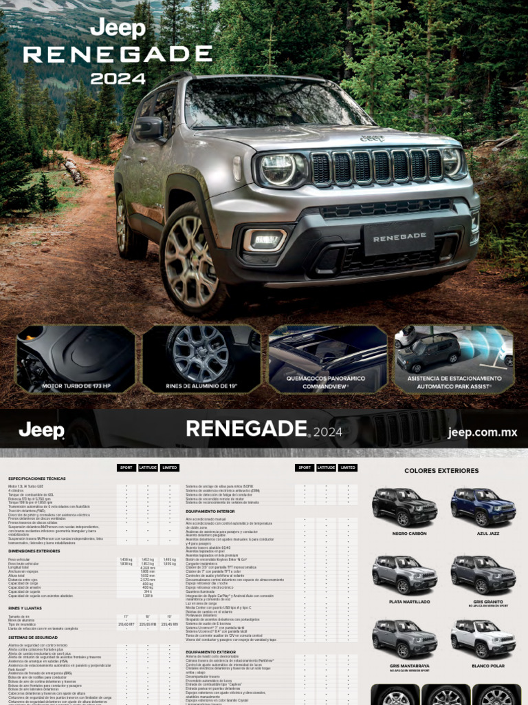 Jeep renegade ficha técnica 2025 | PDF | Airbag | Sistema de freno antibloqueo