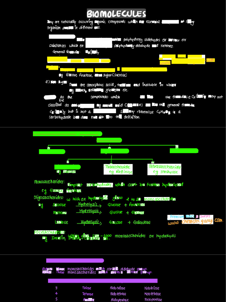 Biomolecules One Shot | PDF
