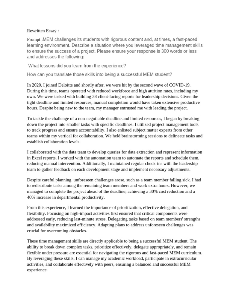 Time Management Success in Projects | PDF | Time Management ...