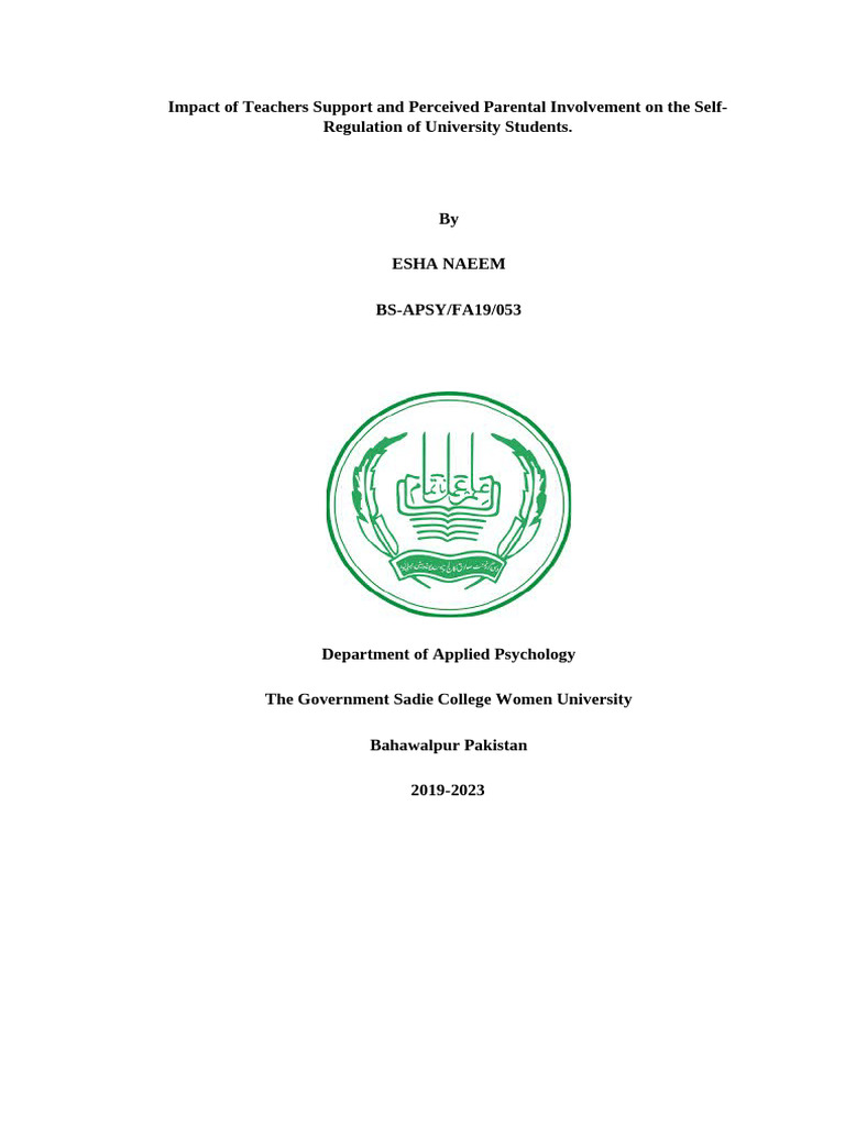 Easha's Research Work Final | PDF | Emotional Self Regulation | Stress (Biology)