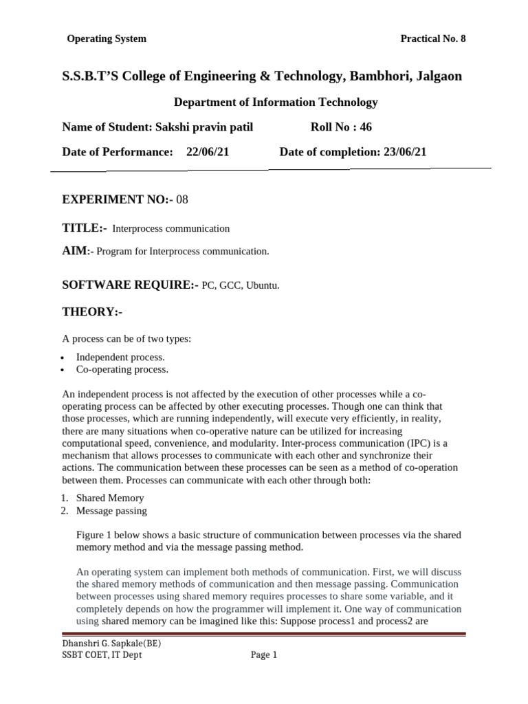 OS interprocess 8 | PDF | Operating System | Communication