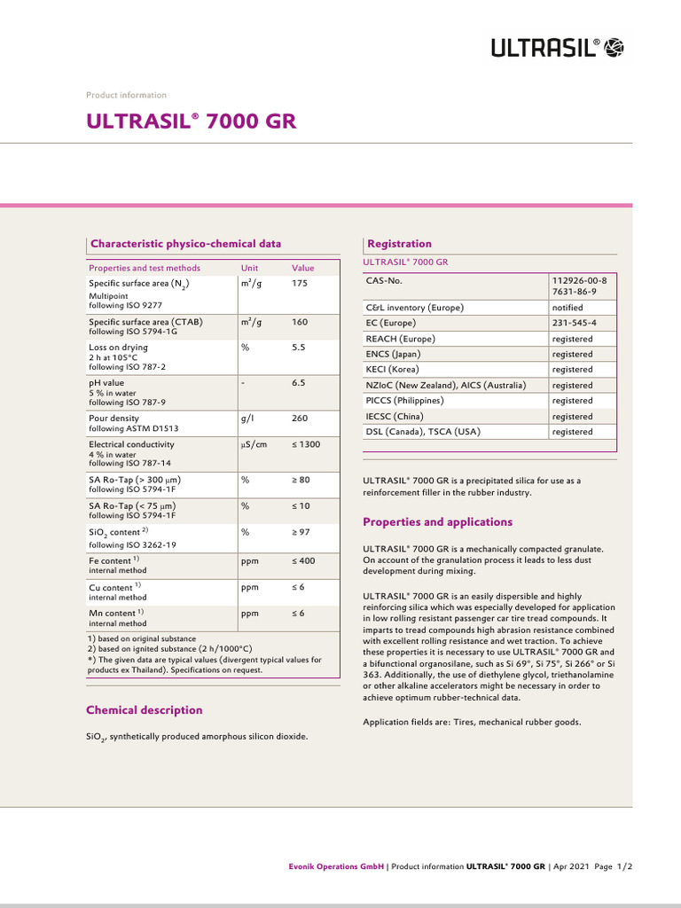ULTRASIL_7000_GR | PDF | Applied And Interdisciplinary Physics | Materials