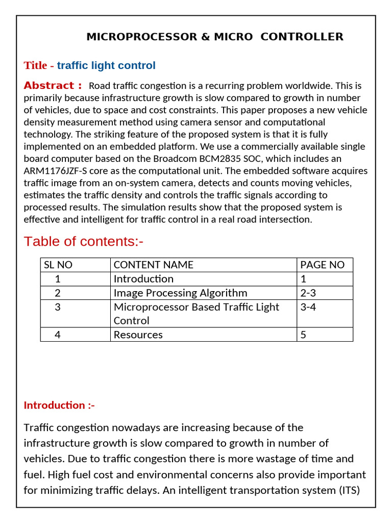 Microprocessor & Micro Controller | PDF | Traffic | Traffic Light