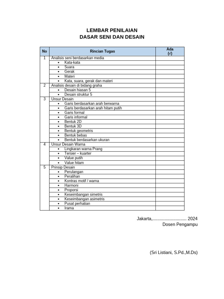 Lembar Penilaian Paper DSD | PDF