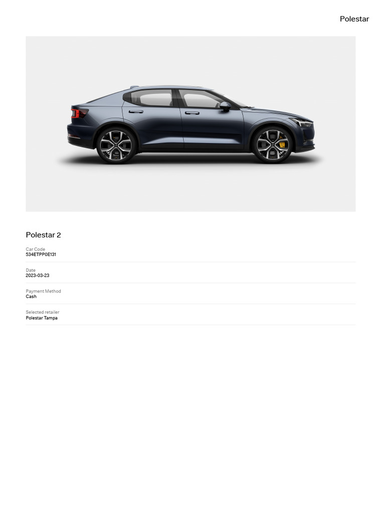 Polestar 2 Configuration and Pricing Details | PDF