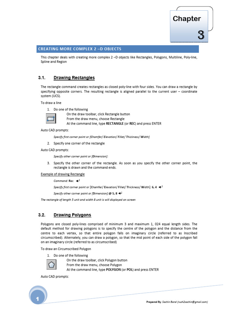 Chapter 3 Creating More Co, Plex 2d Drawings | PDF | Circle | Polygon