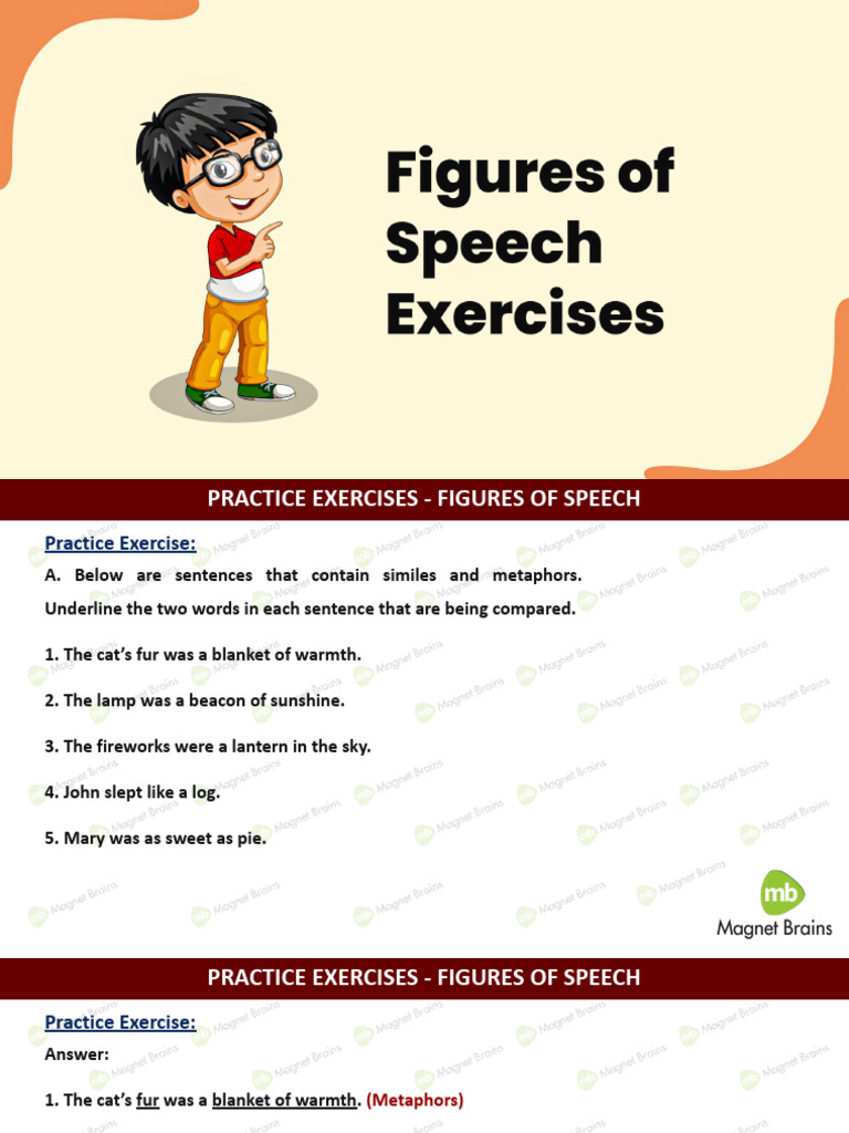41 - English Grammar - Figures of Speech - (Practice Exercise) | PDF ...