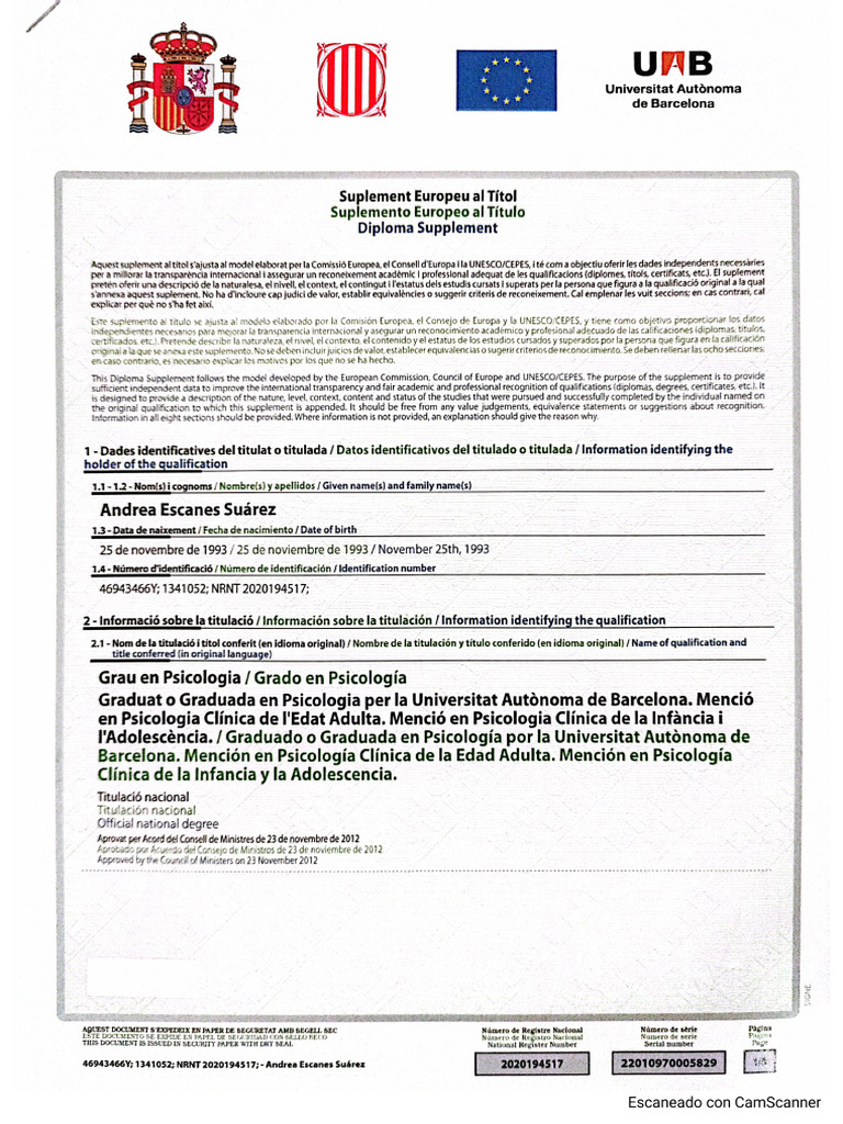 Suplemento Europeo Al Título | PDF