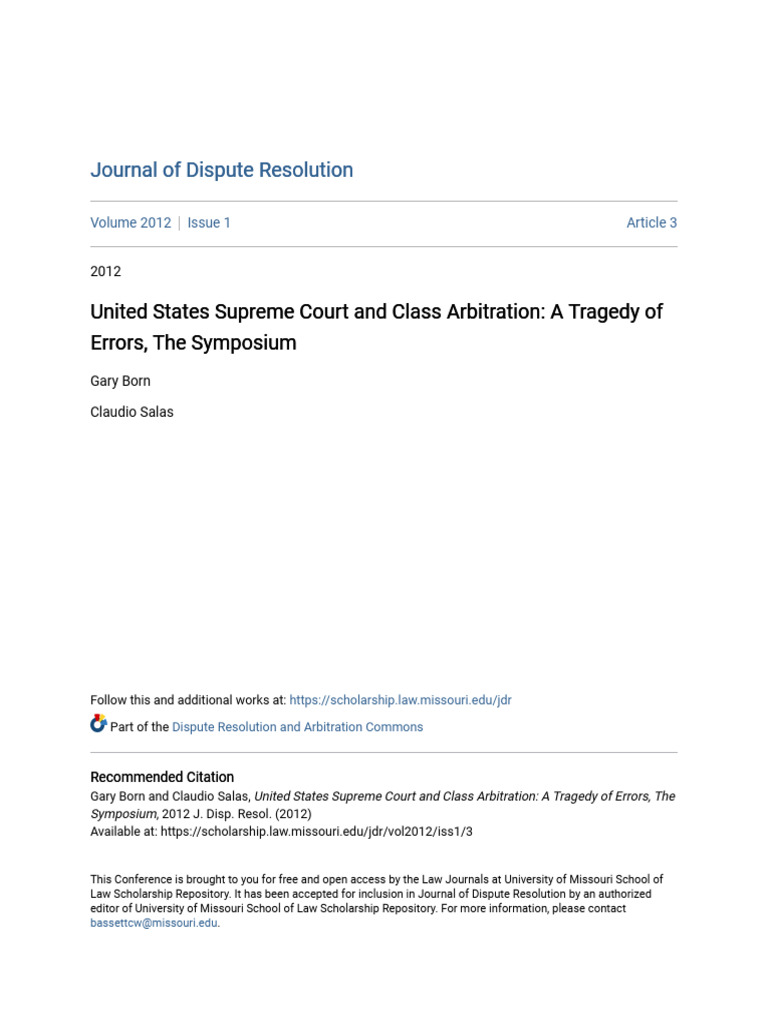 Born - United States Supreme Court | PDF | Arbitration | Class Action