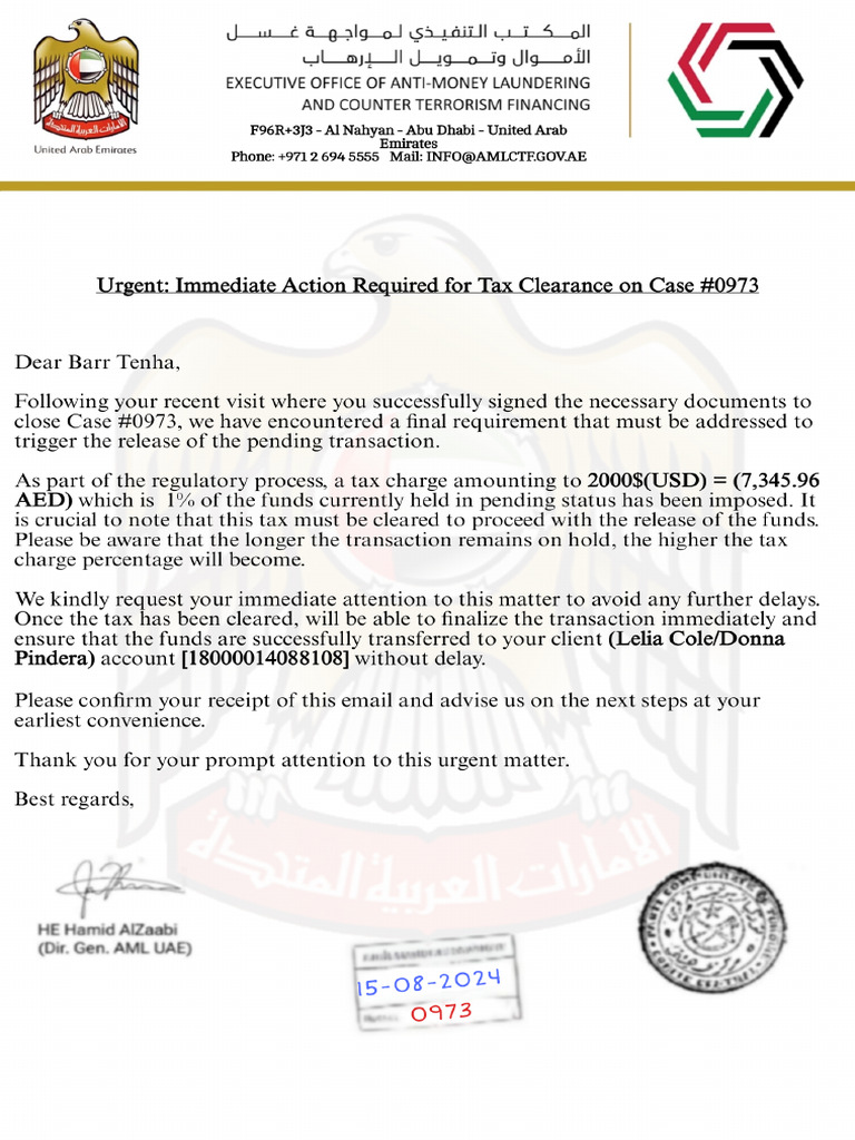 NOTICE - Tax Charge Clearance Turkey | PDF