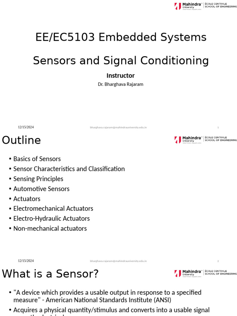 5.sensors and Signal Conditioning | PDF | Analog To Digital Converter | Operational Amplifier