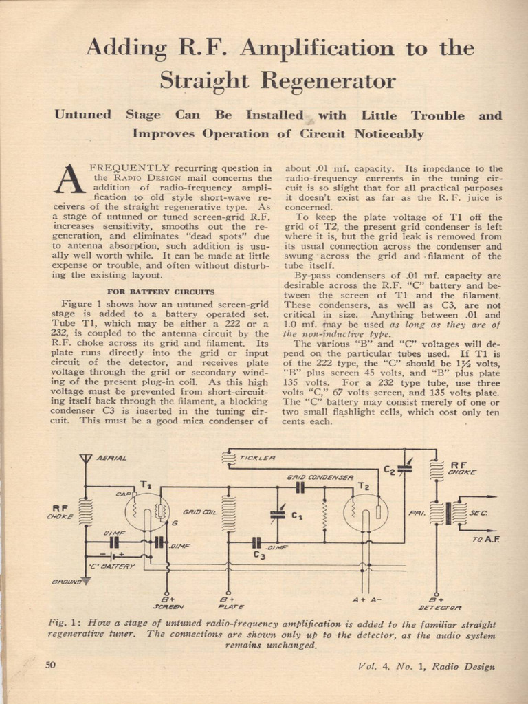 RF Amp For Regen Receiver | PDF