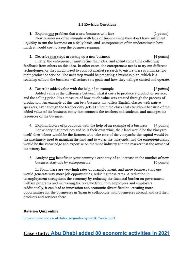 IB Business Management Revision Guide | PDF | Entrepreneurship | Economics