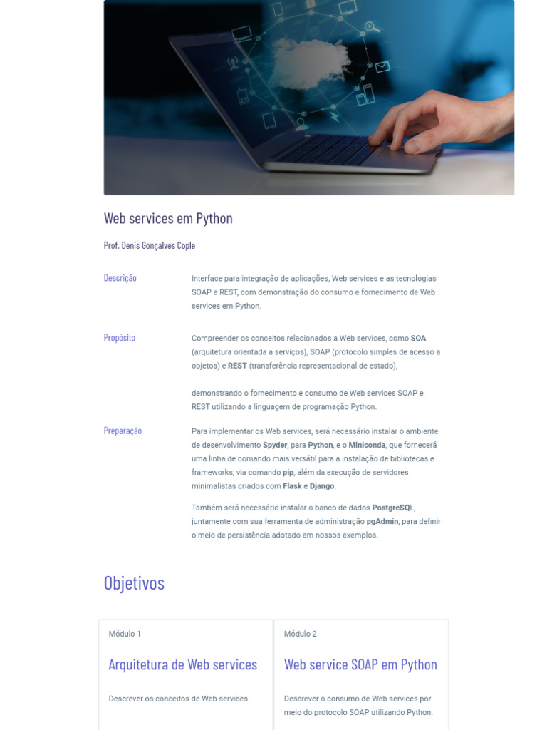 tema 6 Web services em Python | PDF | Serviço de internet | Arquitetura ...