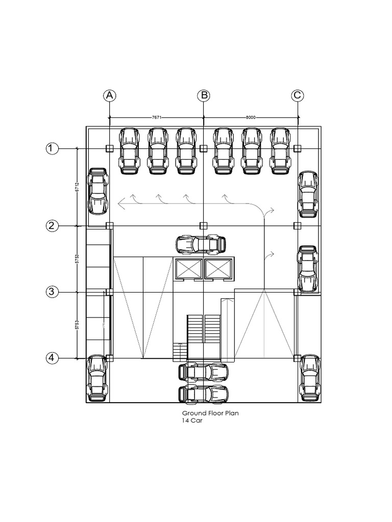 Ground Floor Plan for 14 Cars | PDF