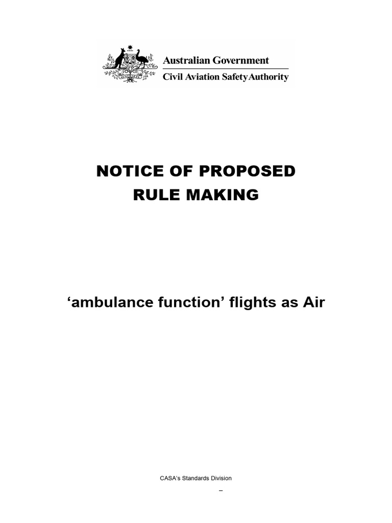 CASA Regulation of Medical Transport Flights | PDF | Aviation ...