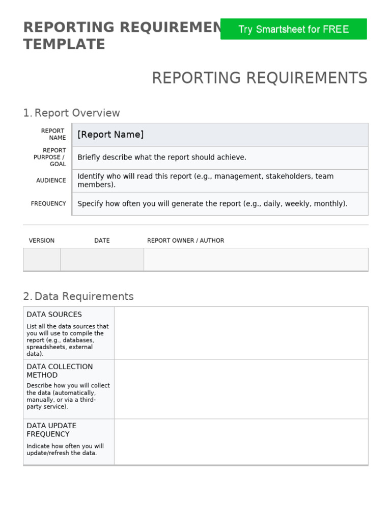 IC Reporting Requirements Template WORD | PDF | Computing | Information ...