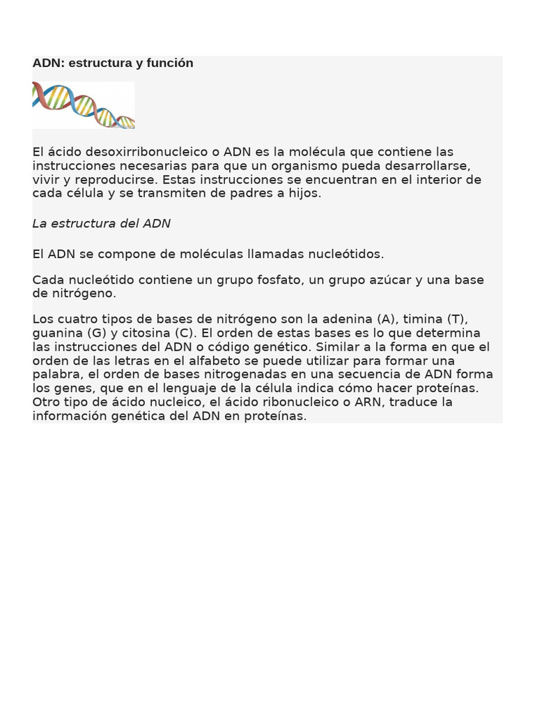 ADN ARN | PDF | Rna | Adn