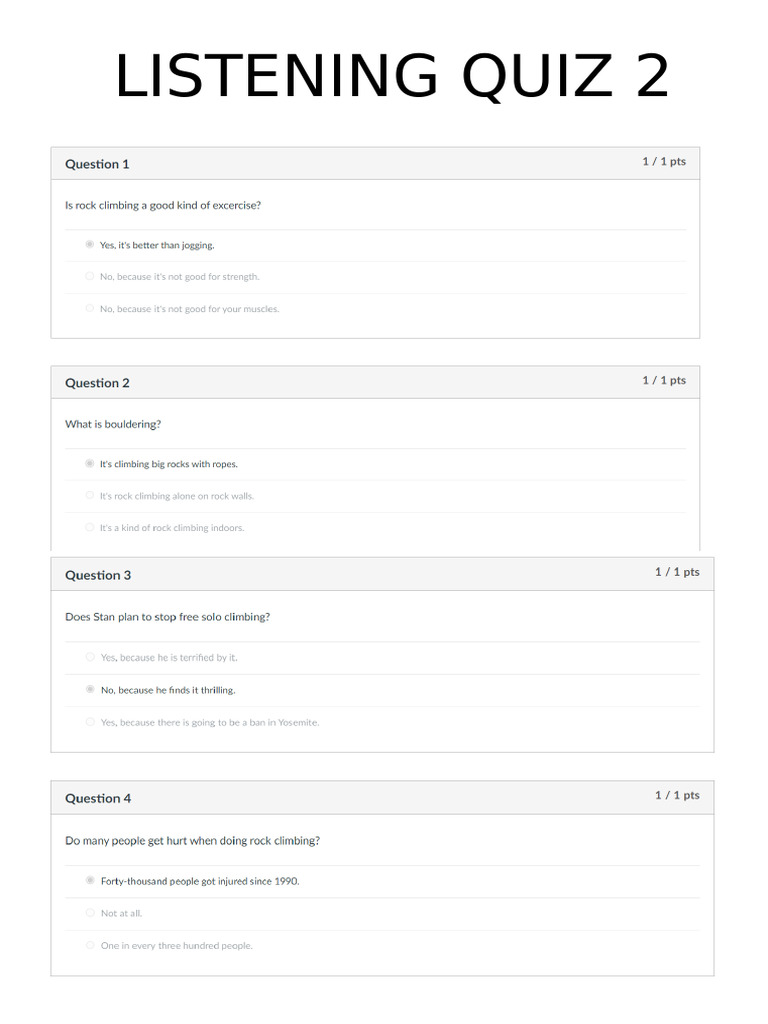 Listening Quiz 2 - Avanzado 9 (Icpna) | PDF