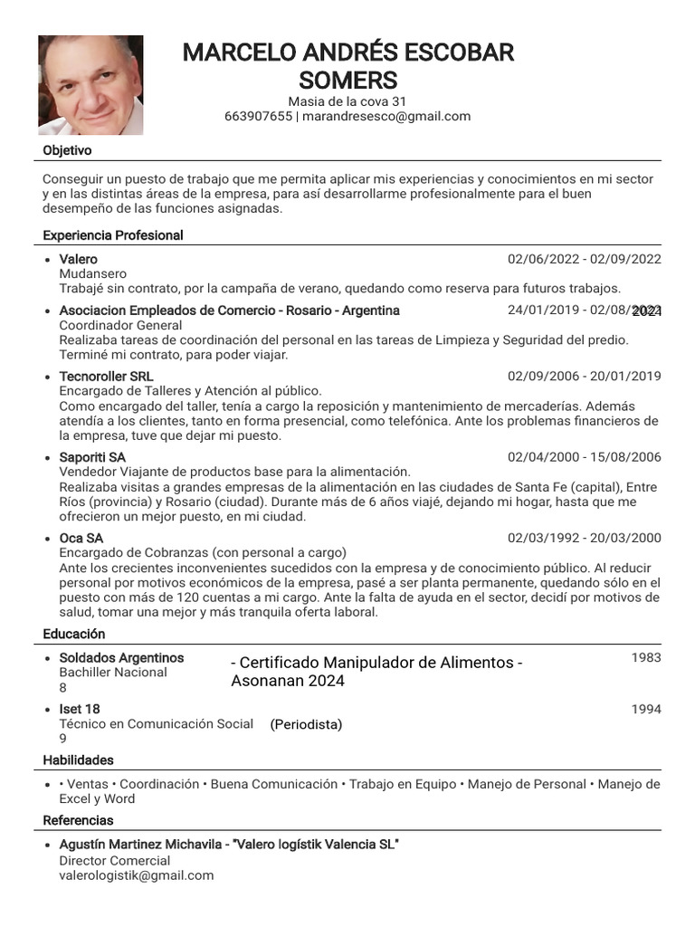 CV Marcelo Escobar | PDF | Business | Economias