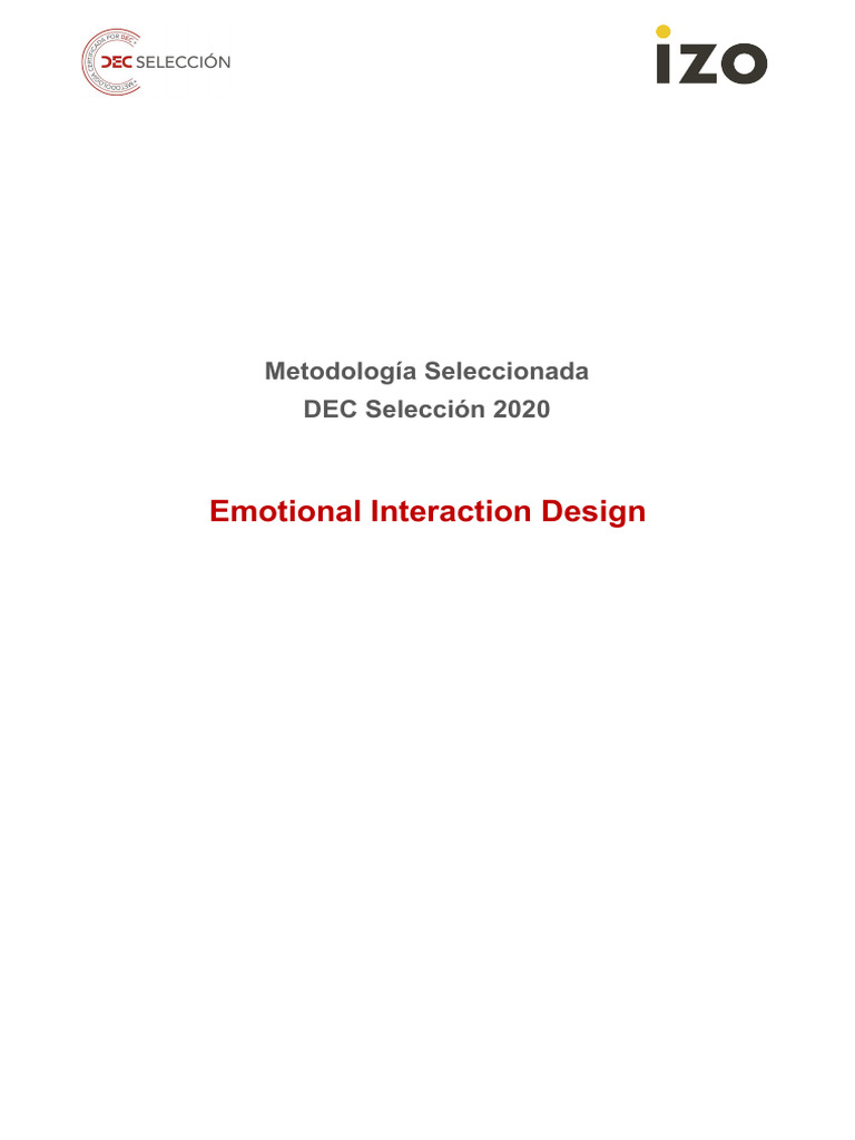 Metodologia Emotional Interaction Design IZO | PDF | Las emociones | Diseño