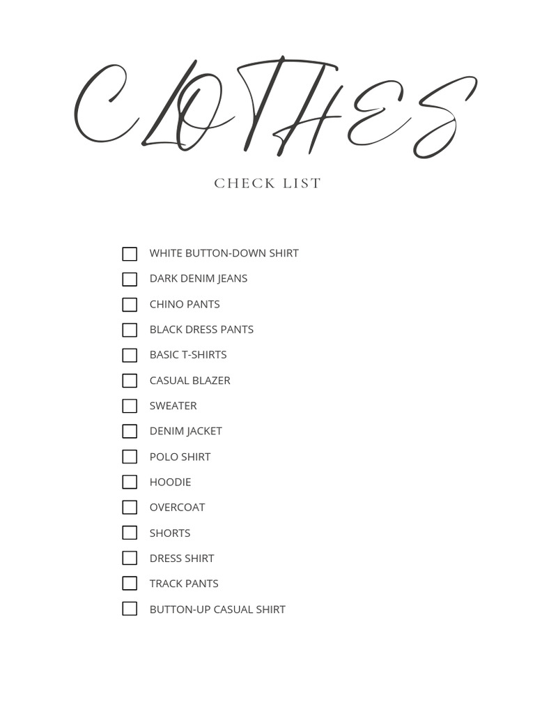 Check List For Shopping | PDF