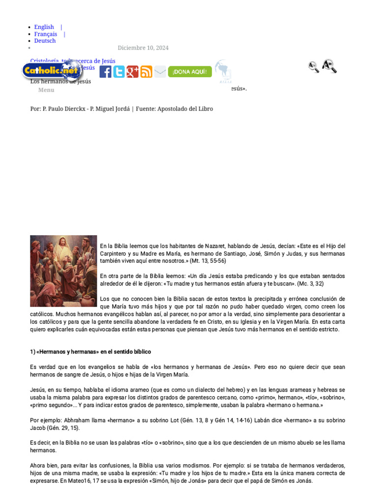 Hermanos de Jesús: Un Análisis Bíblico | PDF | María, madre de Jesús ...
