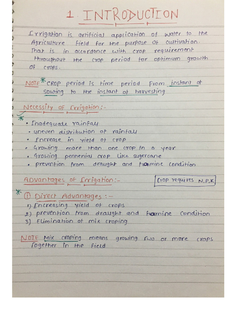 Irrigation Notes Ies Master CJ | PDF