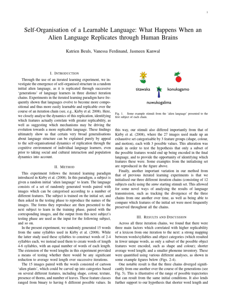 beuls2012 | PDF | Learning | Experiment
