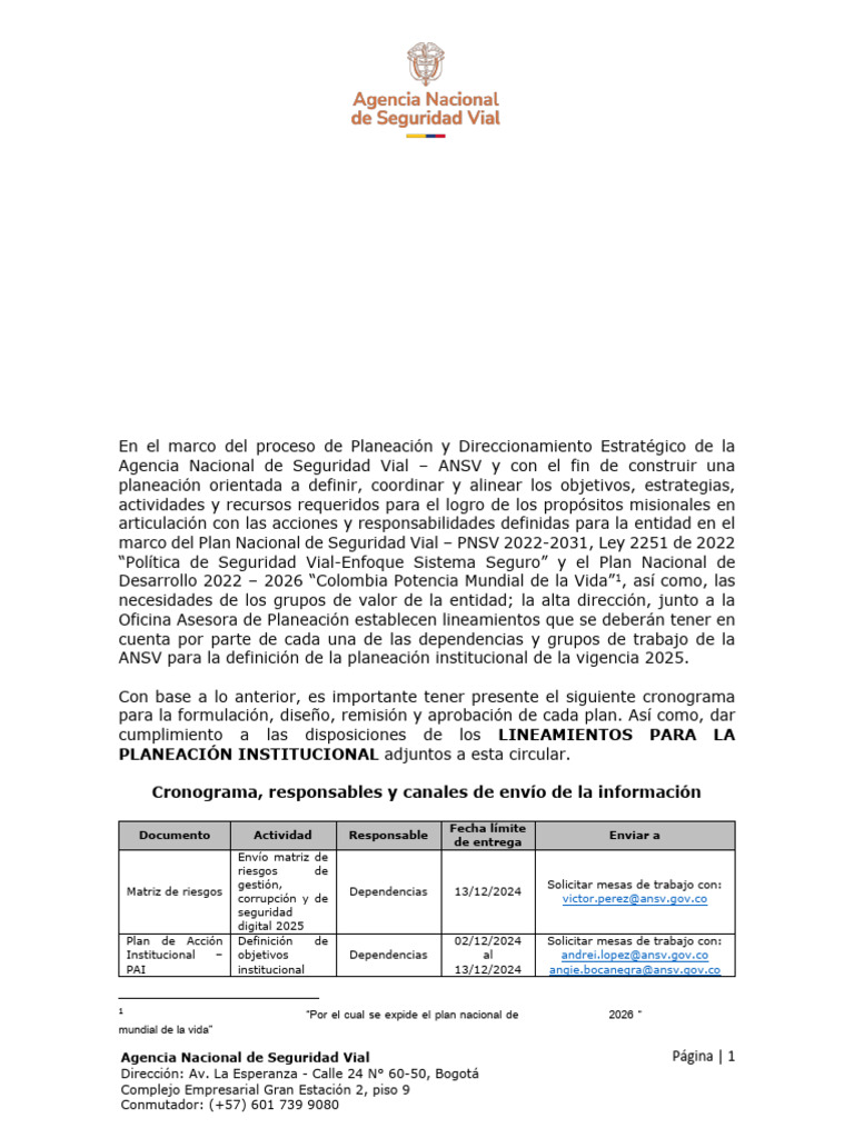 Circular 063 2024 | PDF | Planificación