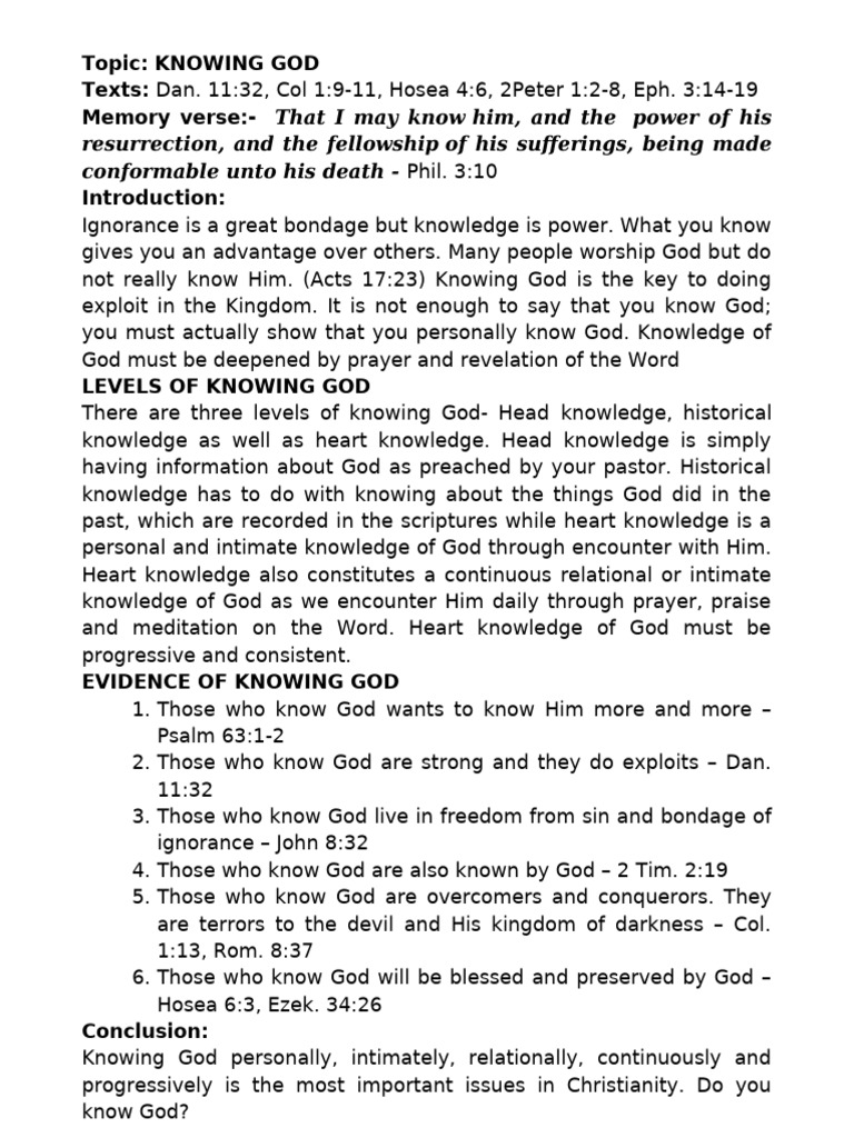 Knowing God | PDF