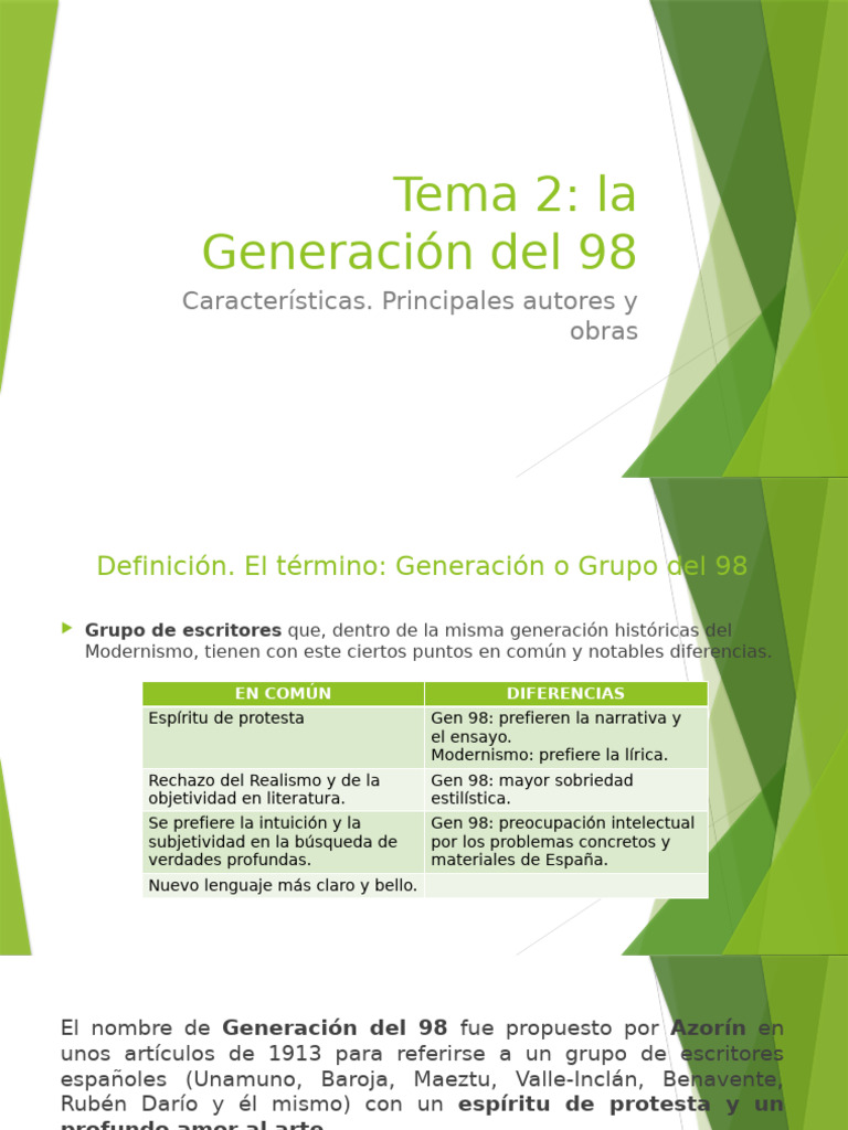 Generacion Del 98 | PDF | Novelas