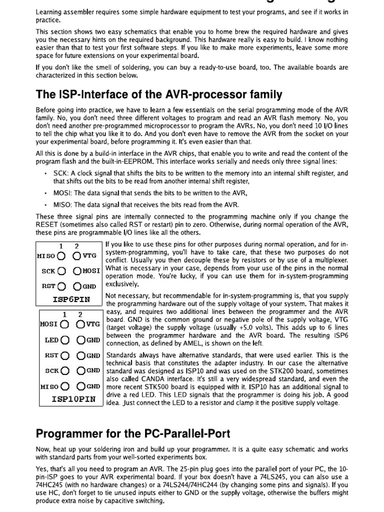 Beginners Introduction To The Assembly Language Of Atmel Avr Microprocessors Hardware For Avr