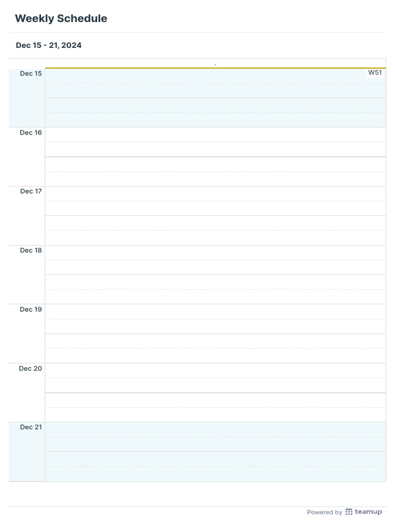 Weekly Scheduler 2024 12 15 w51 | PDF