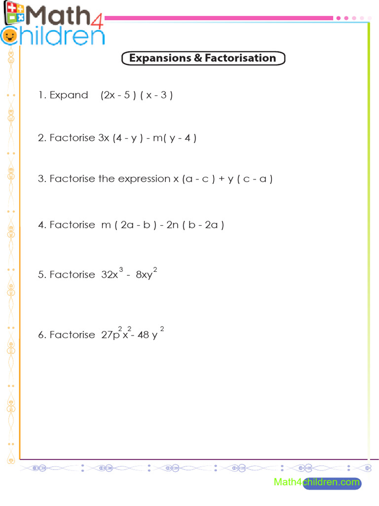 Expansions Factorisations 002 | PDF