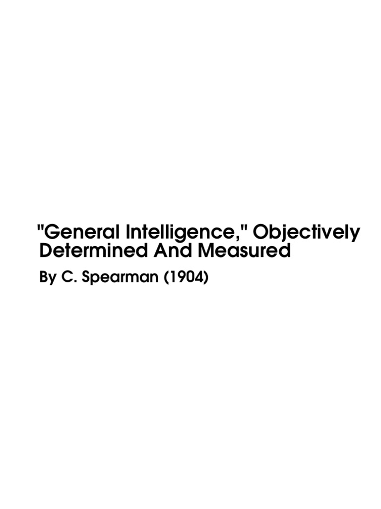 General Intelligence | PDF